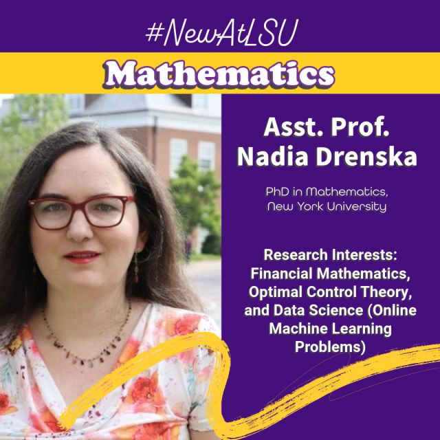New Faculty: Nadia Drenska | LSU Math